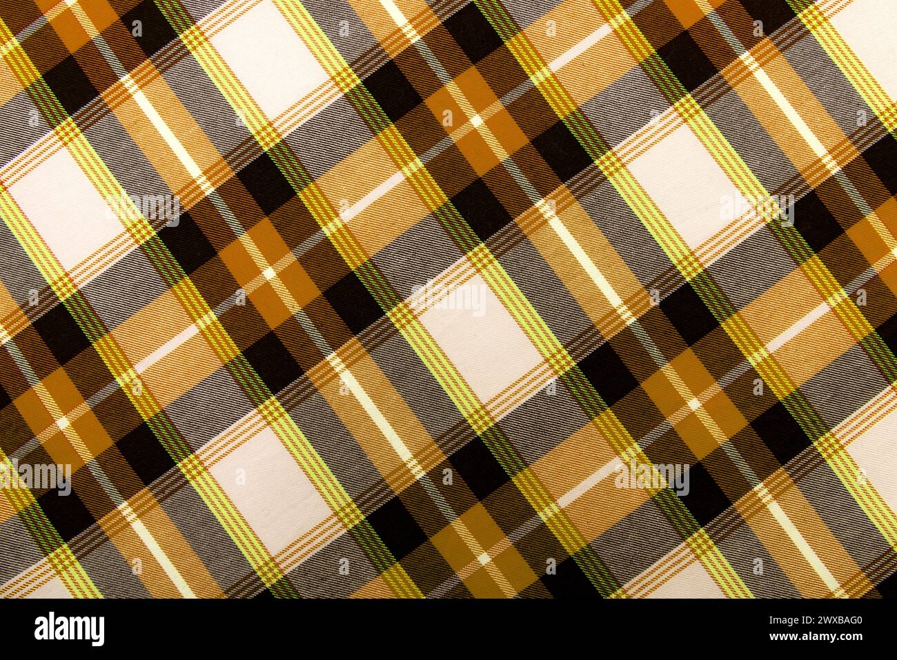 Texture of yellow checkered fabric. Checkered cotton background Stock ...
