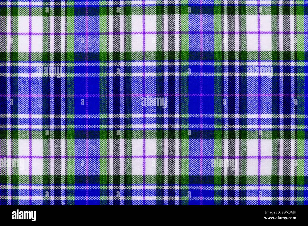 Texture of blue checkered fabric. Checkered cotton background Stock ...