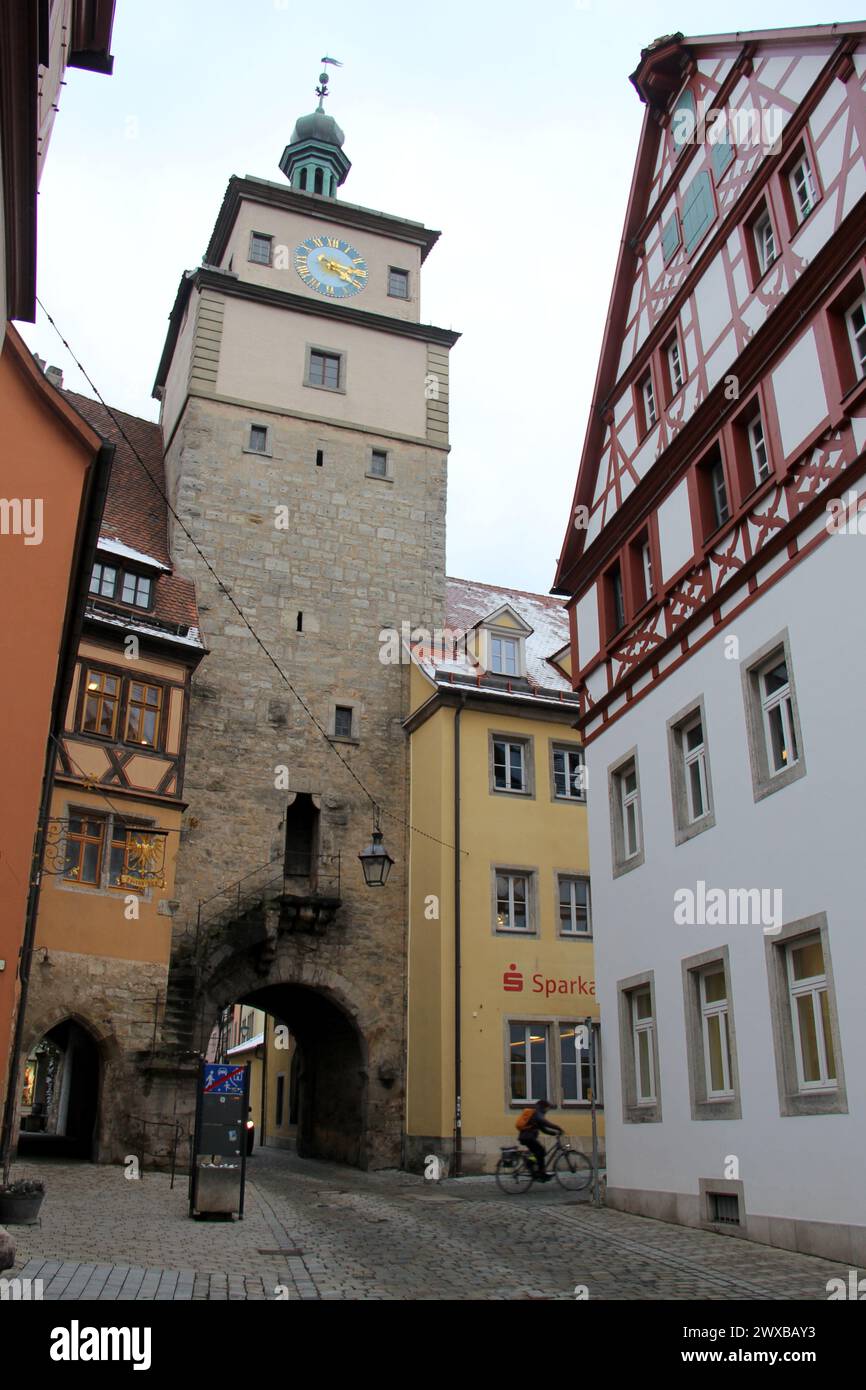 White Tower, renaissance building with timber-frame facade and clock ...