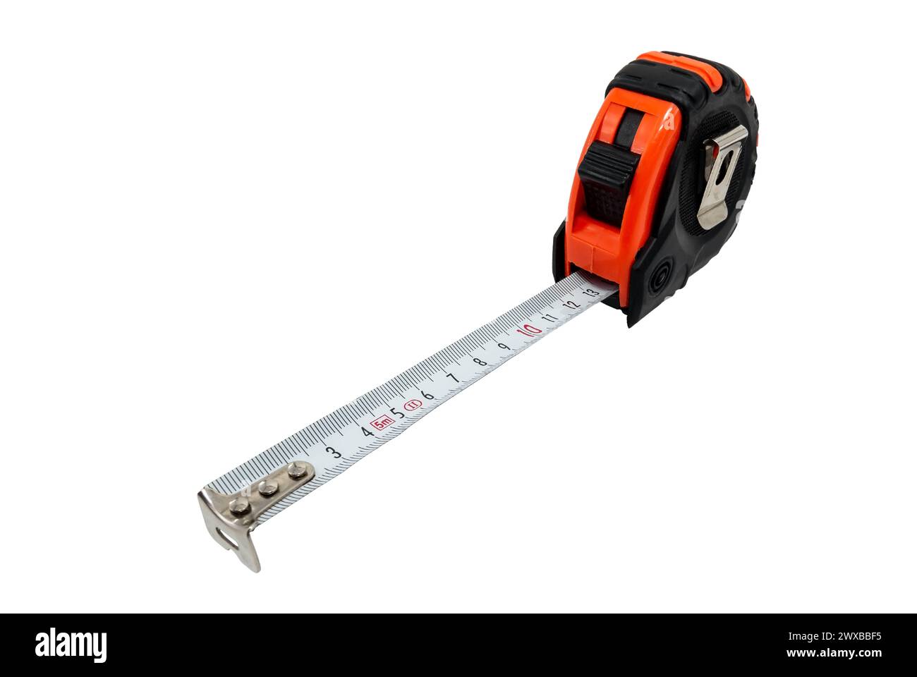 Construction measuring tape on a white background. Roulette Stock Photo ...