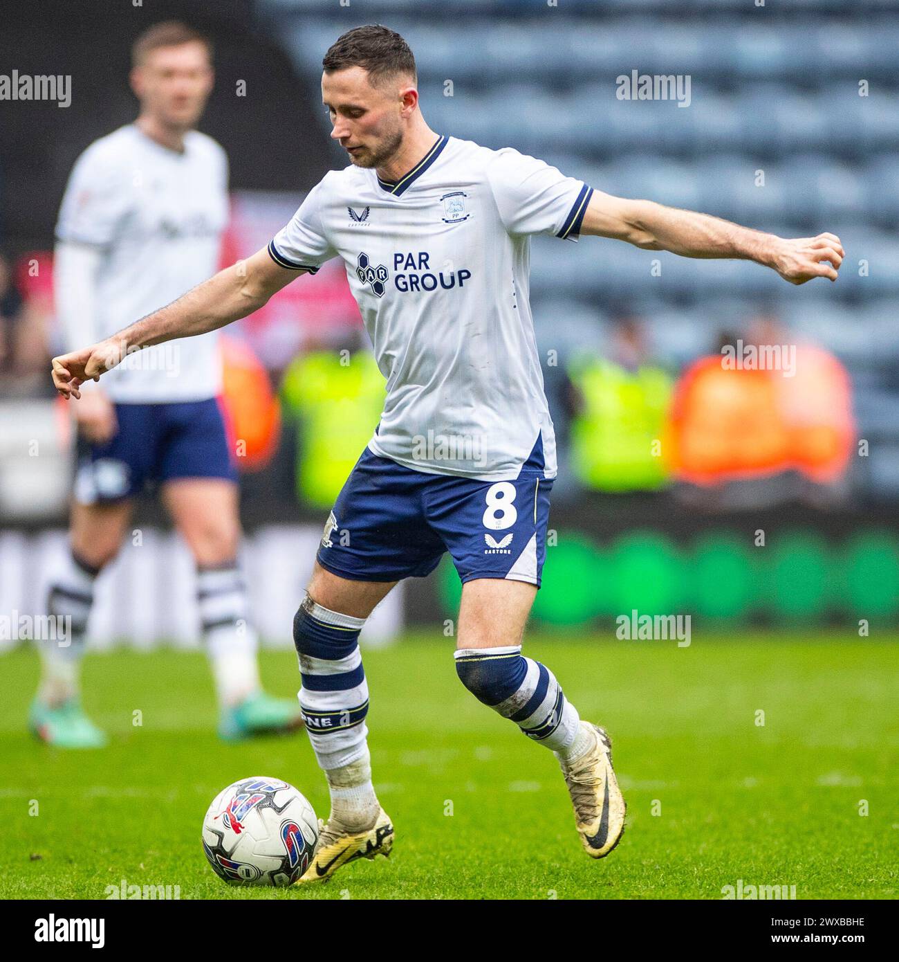 Alan Browne #8 of Preston North End in action during the Sky Bet ...