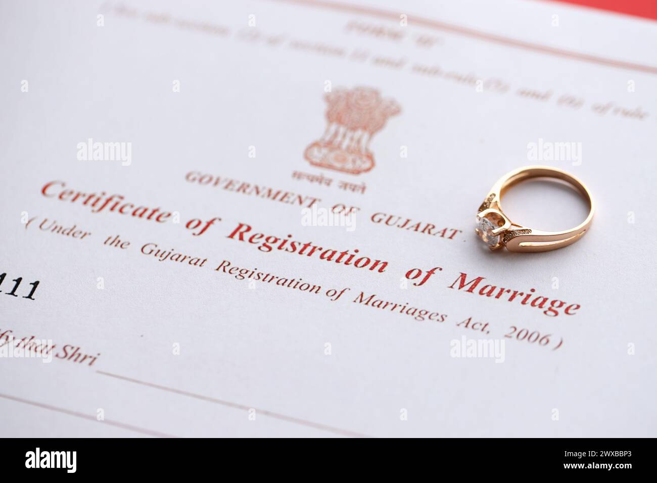 Indian Certificate of registration of marriage blank document and ...