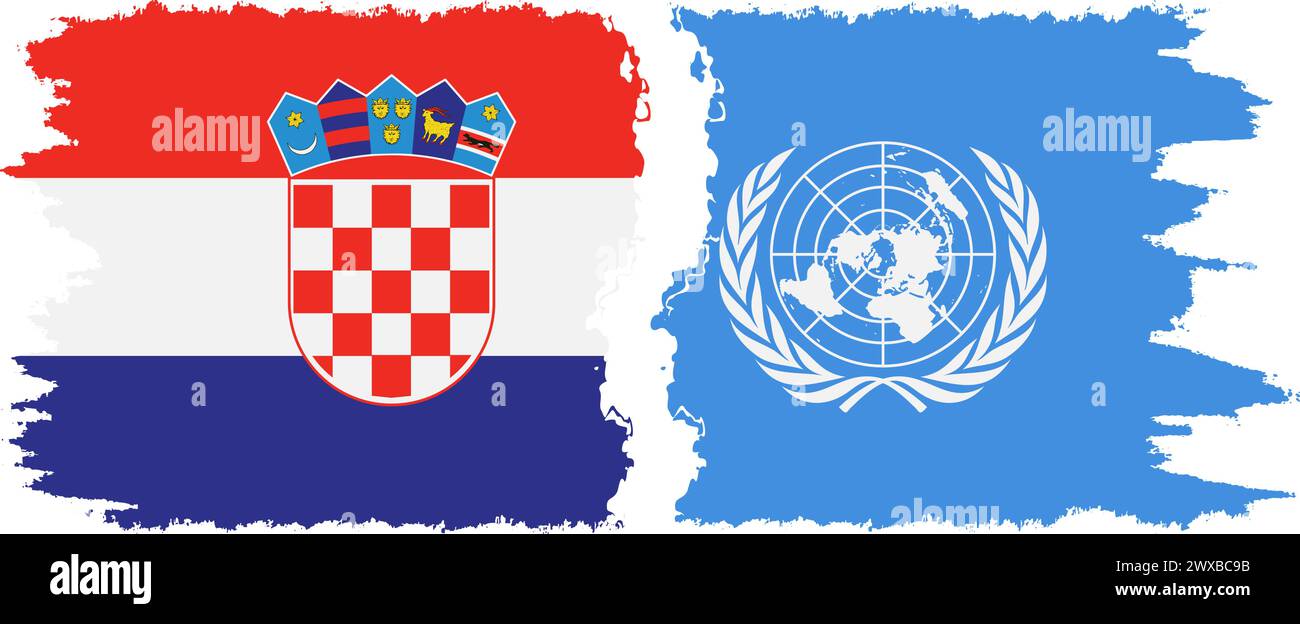 UN and Croatia grunge flags connection, vector Stock Vector Image & Art ...