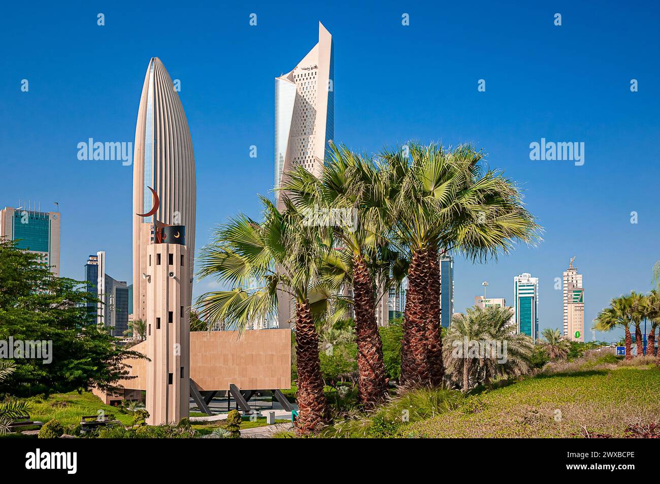 the fascinating Al Hamra Tower skyscraper in Kuwait City photographed ...