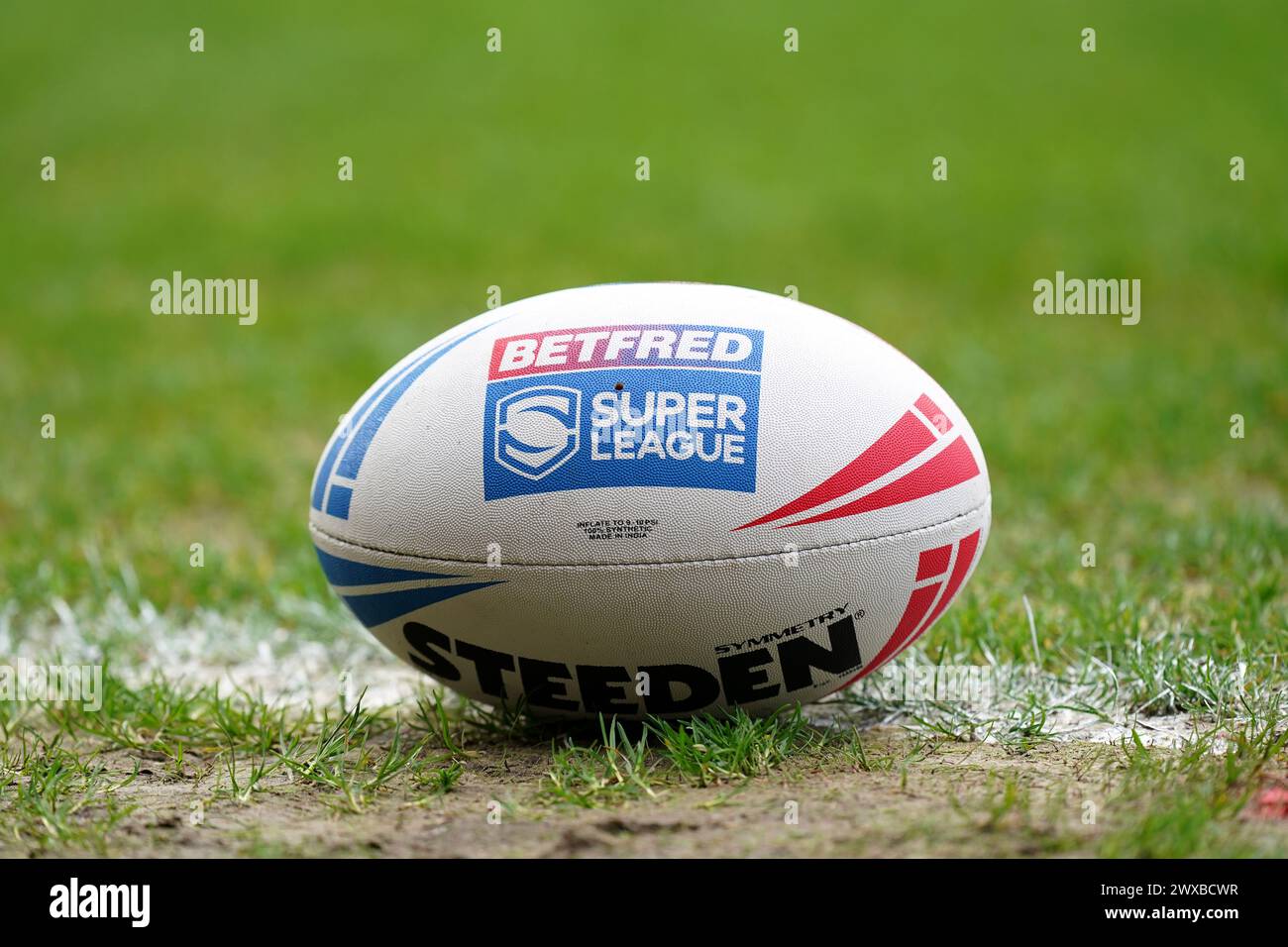 A view of a Steeden match ball before the Betfred Super League match at ...