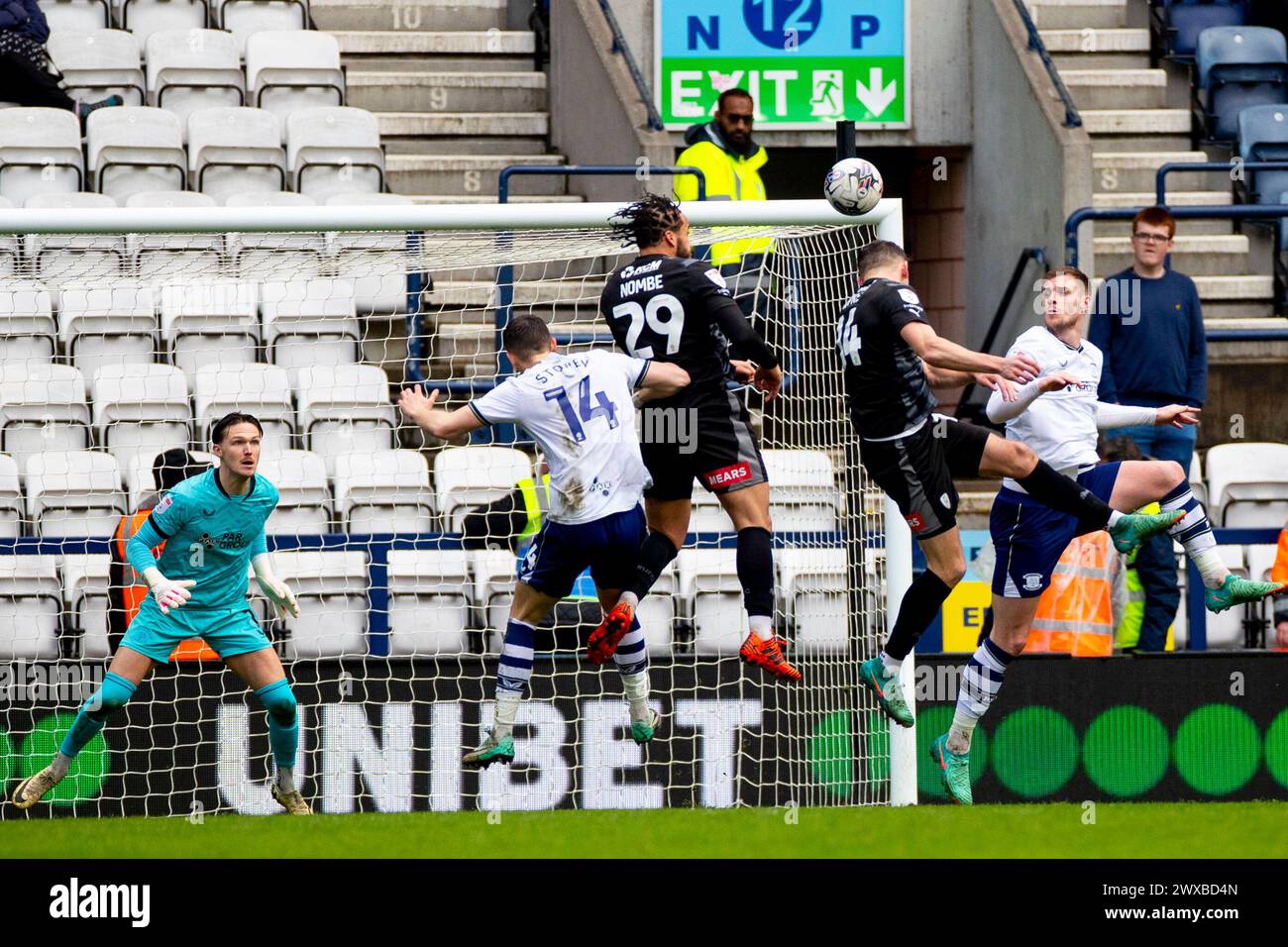 Charlie Wyke #14 of Rotherham United F.C heads the ball during the Sky ...