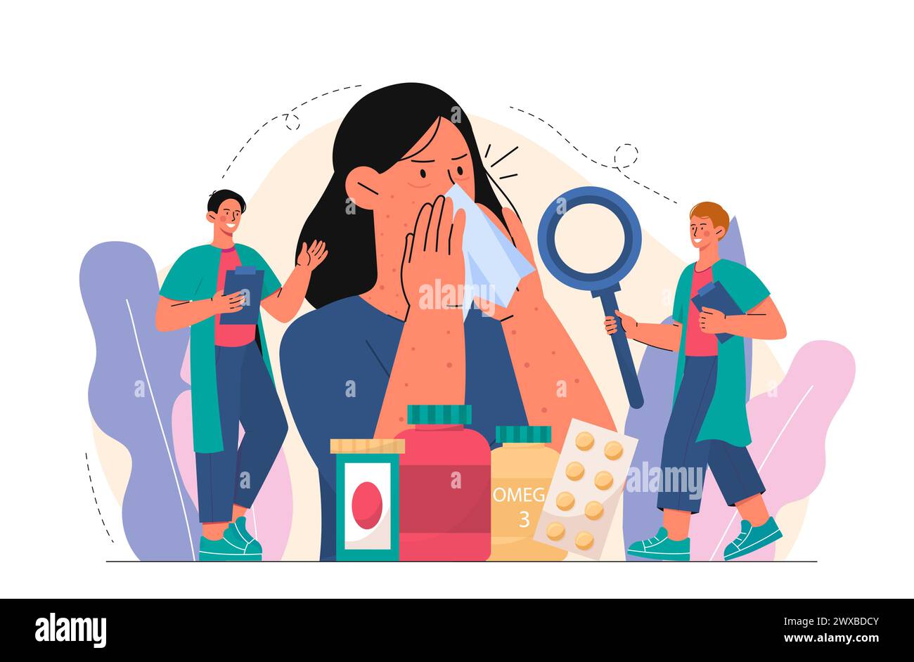 Allergy diagnosis vector concept Stock Vector Image & Art - Alamy