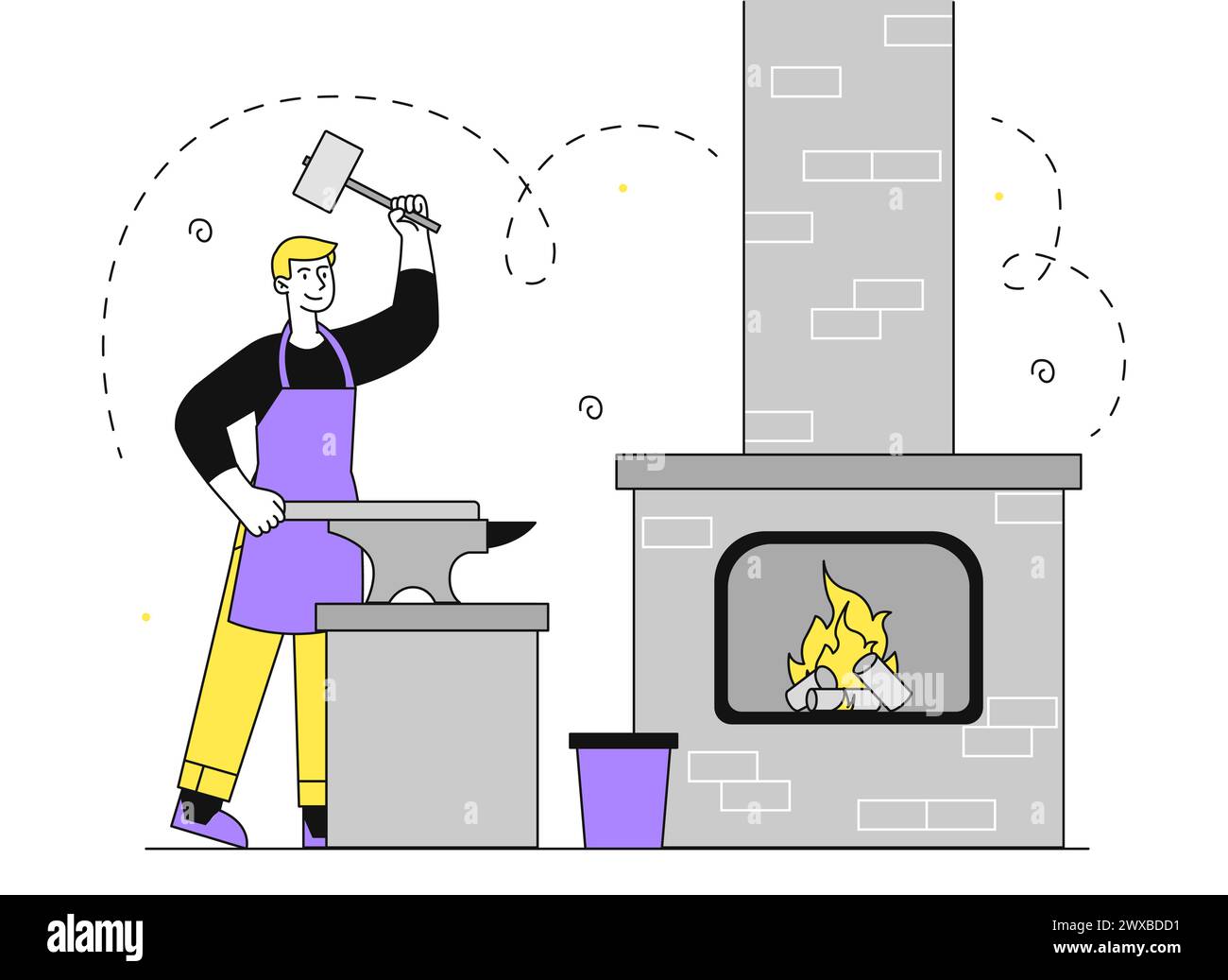 Blacksmith working with metal Cut Out Stock Images & Pictures - Alamy