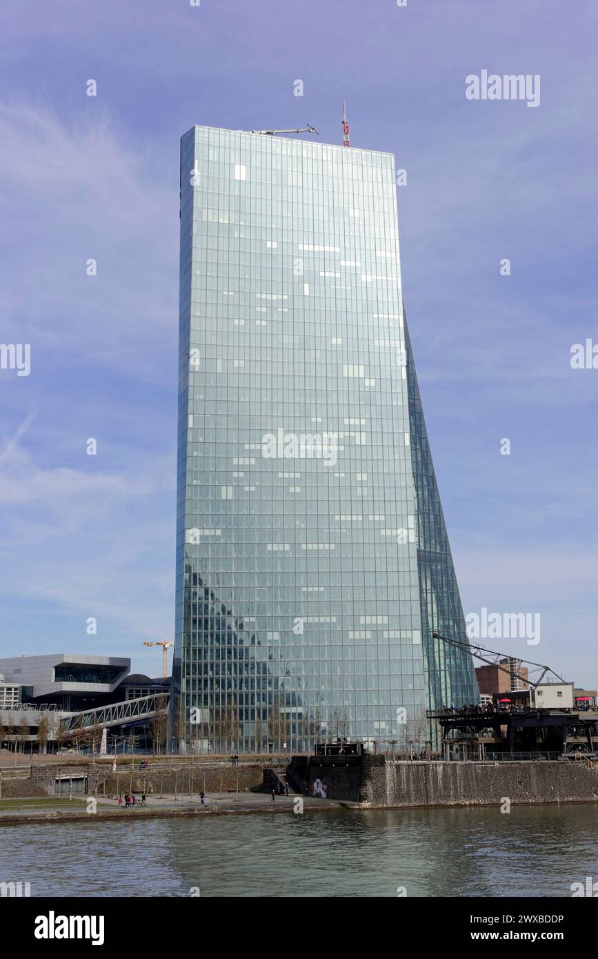 The new European Central Bank, ECB, Modern glass architecture of a ...