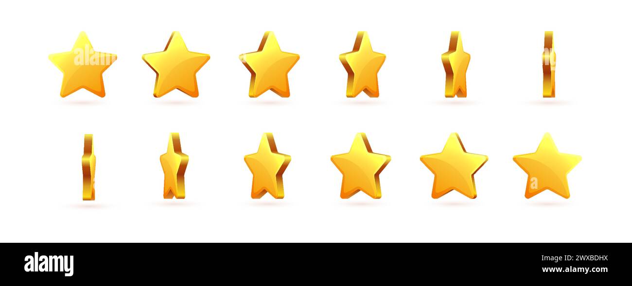 3D stars vector set Stock Vector Image & Art - Alamy