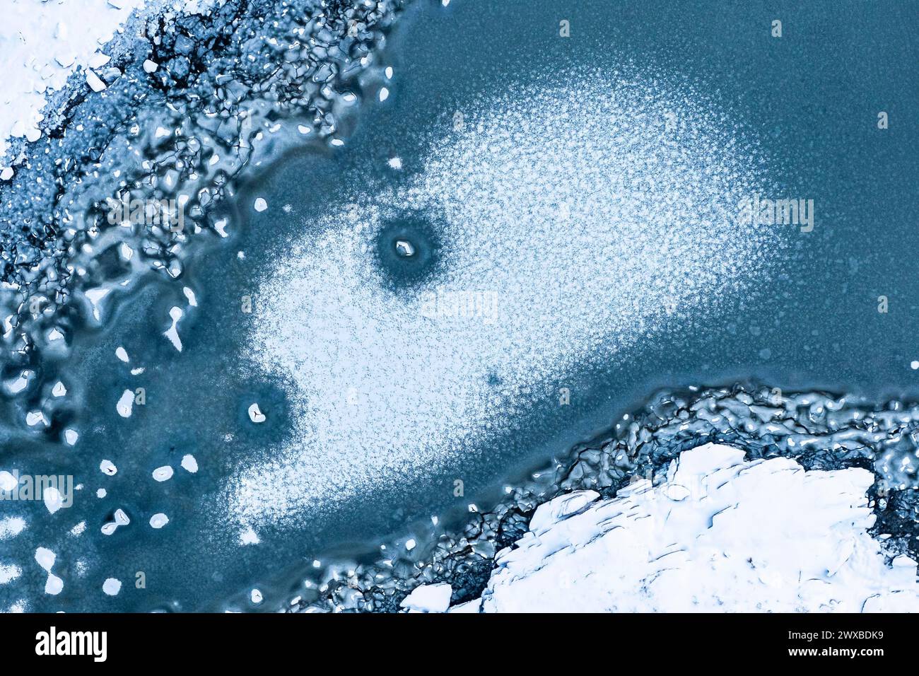 Snow structure on frozen fjord, ice, face, Lofoten, Norway Stock Photo ...