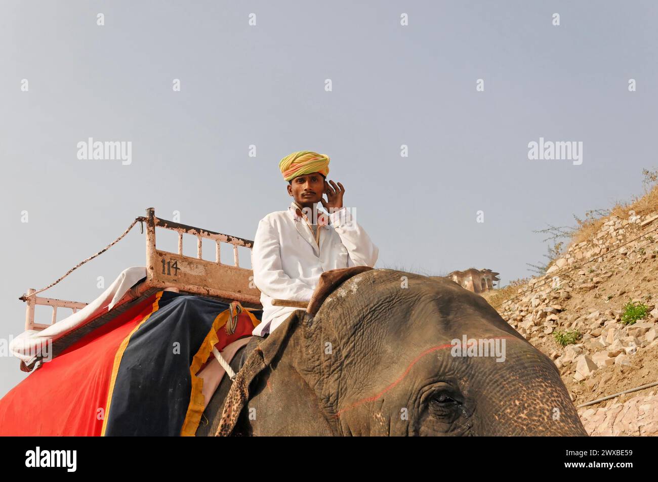Man elephant in telephone hi-res stock photography and images - Alamy