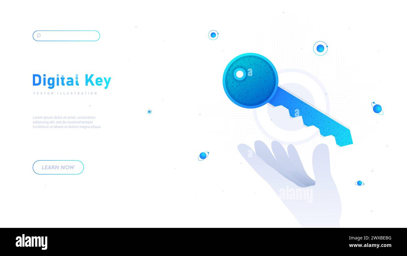 Digital key white poster vector Stock Vector Image & Art - Alamy