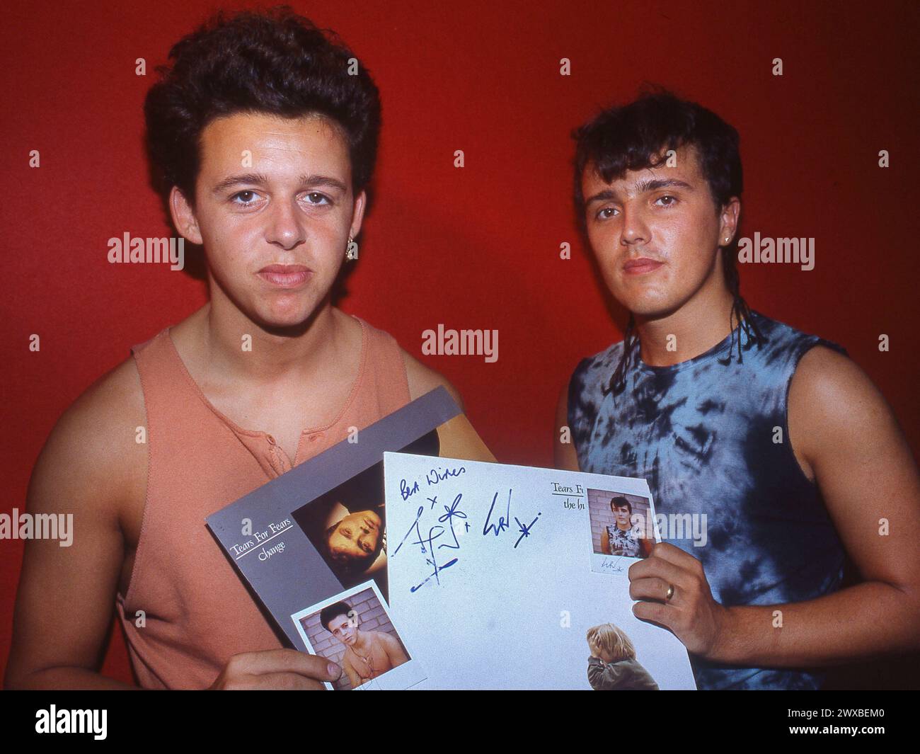Tears For Fears 1986,left Roland Orzabal and Curt Smith Stock Photo - Alamy