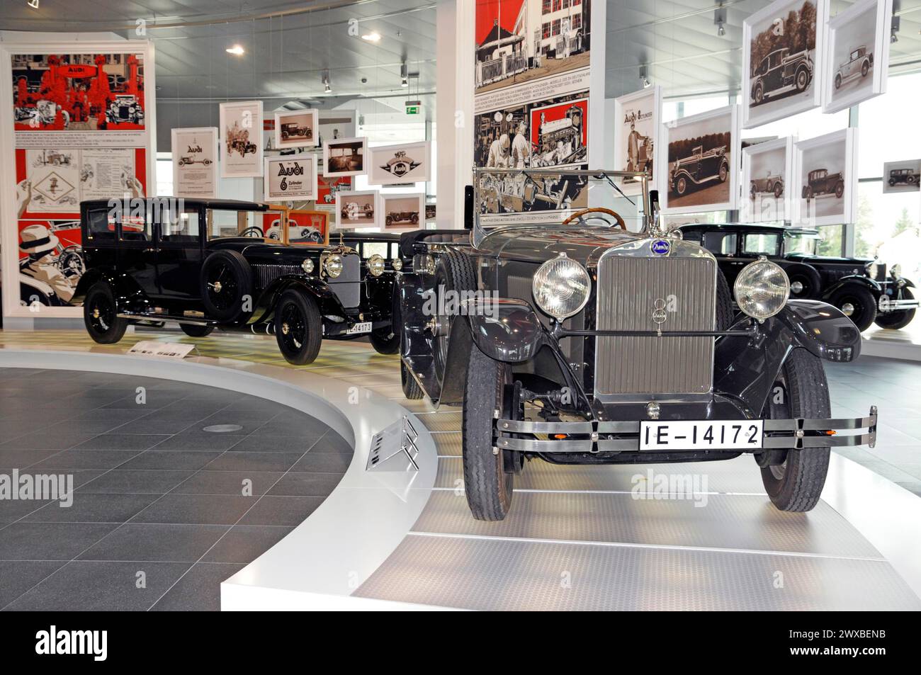 Museum mobile, Audi Museum, Antique convertible with large headlights ...