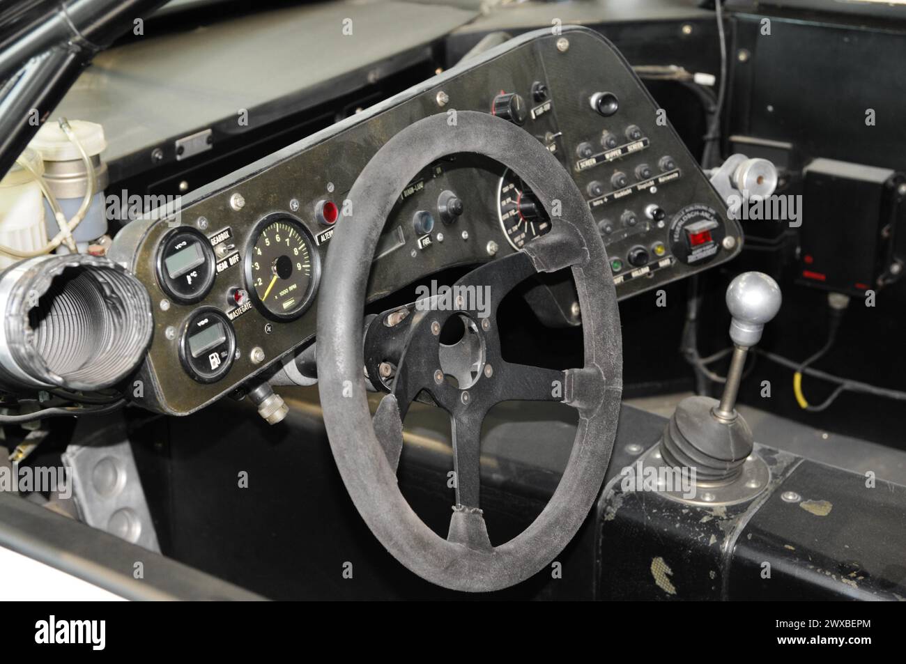 Museum mobile, Audi Museum, View of the cockpit of a classic sports car ...
