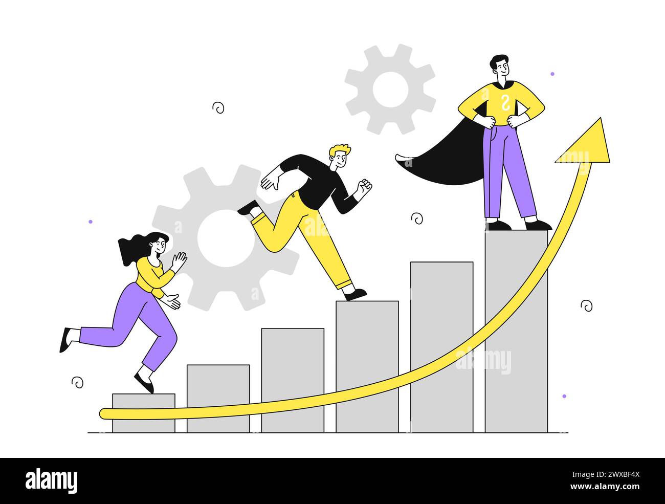 Leadership and career vector linear Stock Vector Image & Art - Alamy