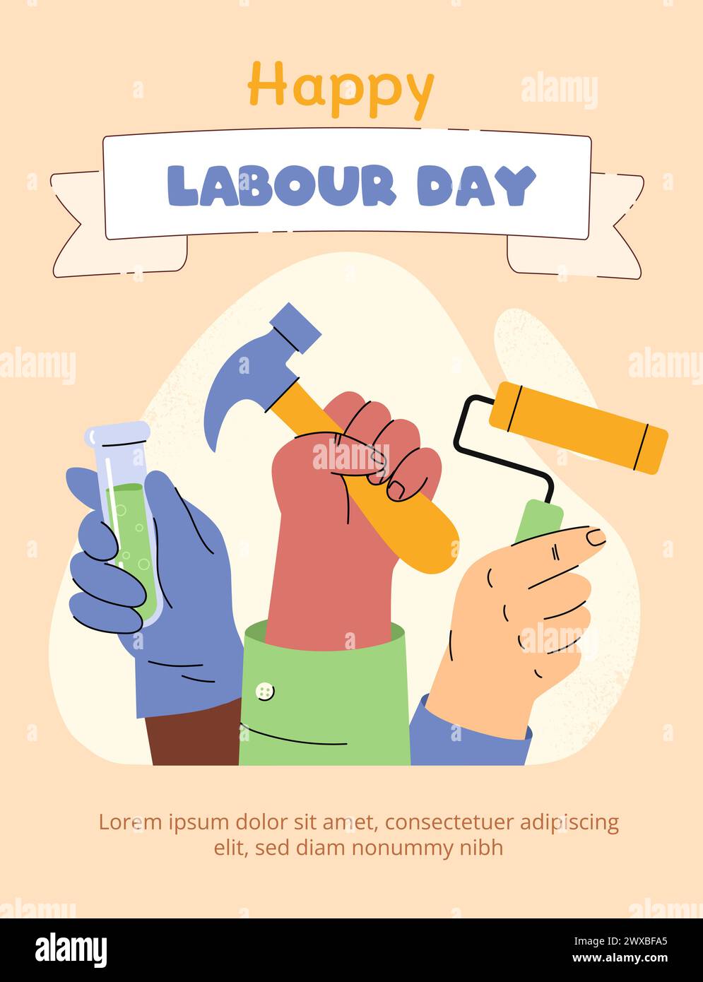Happy labour day vector poster Stock Vector Image & Art - Alamy