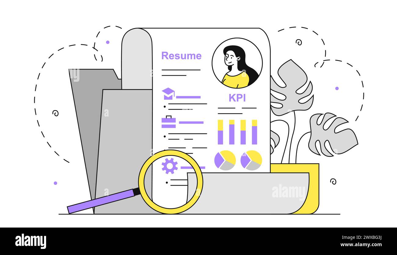 Resume profile data vector linear Stock Vector Image & Art - Alamy