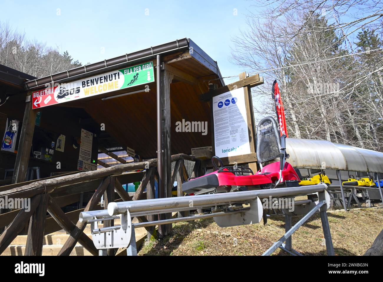 Carousel, bob ski lift, Monte Botte-Donato district, Lorica, Calabria ...