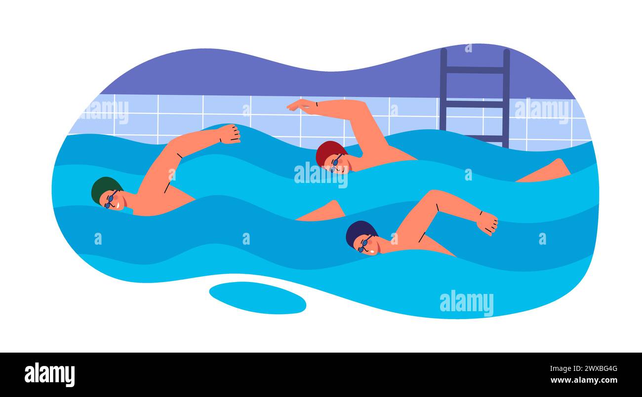 Men at swimming competition vector Stock Vector Image & Art - Alamy