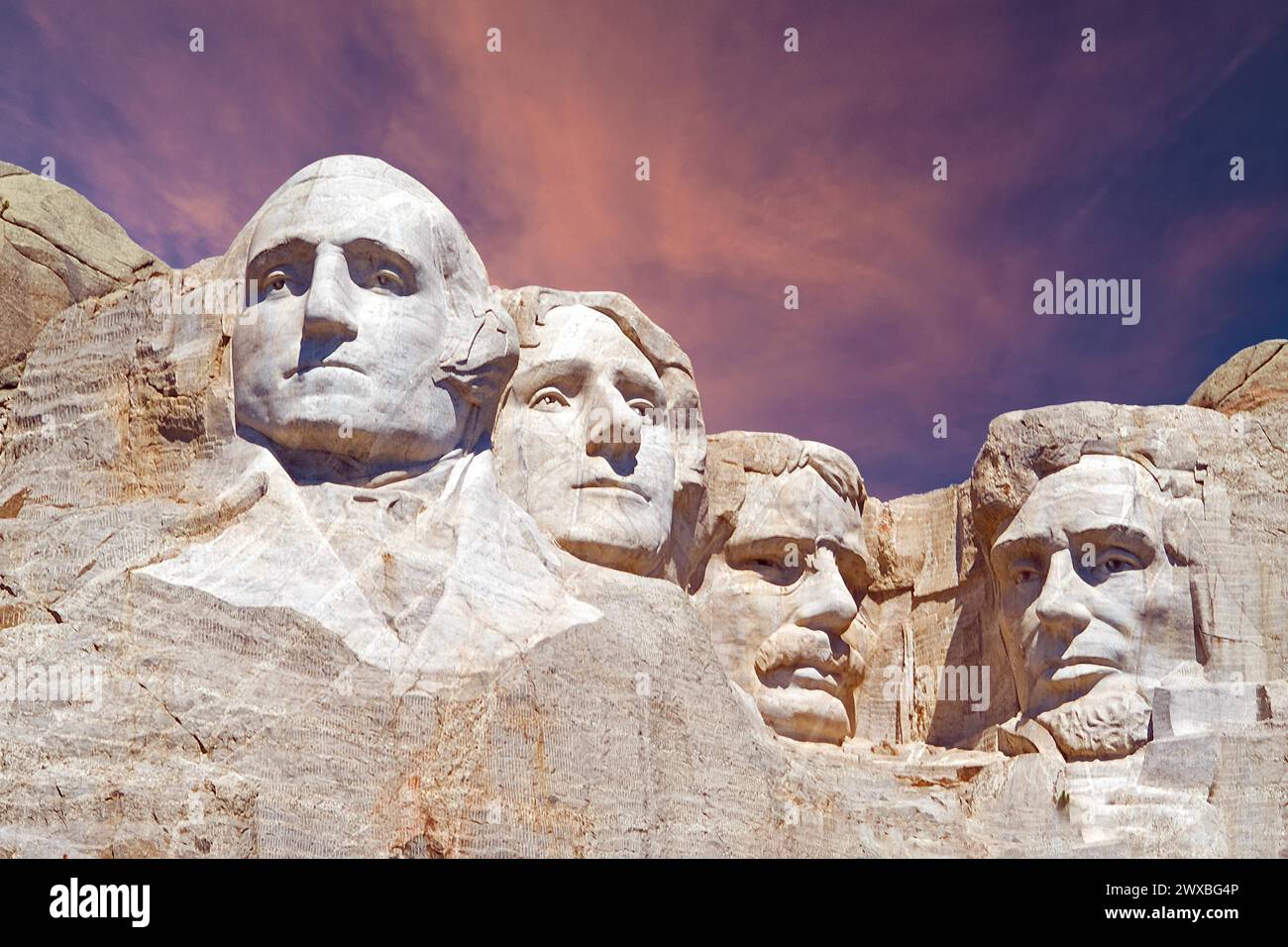 Mount Rushmore in South Dakota, monument to four US presidents, USA ...