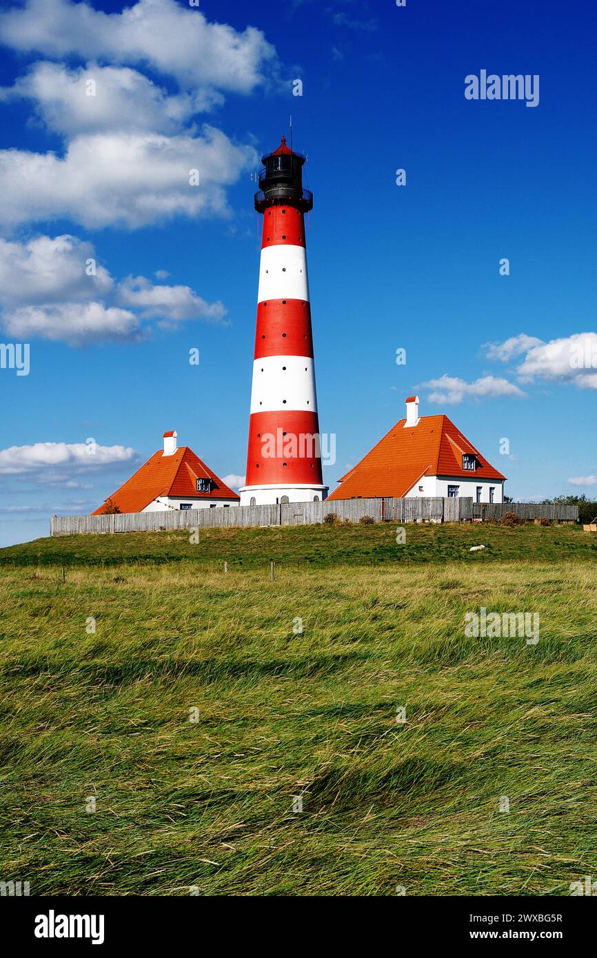 The lighthouse of Westerhever near St. Peter Ording, Westerheversand ...