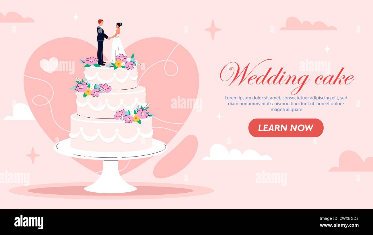 Wedding cake vector poster Stock Vector Image & Art - Alamy