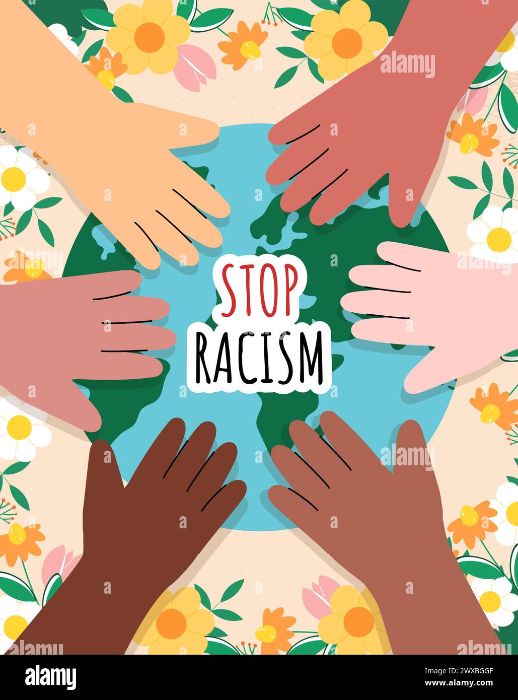 Stop racism vector poster Stock Vector Image & Art - Alamy