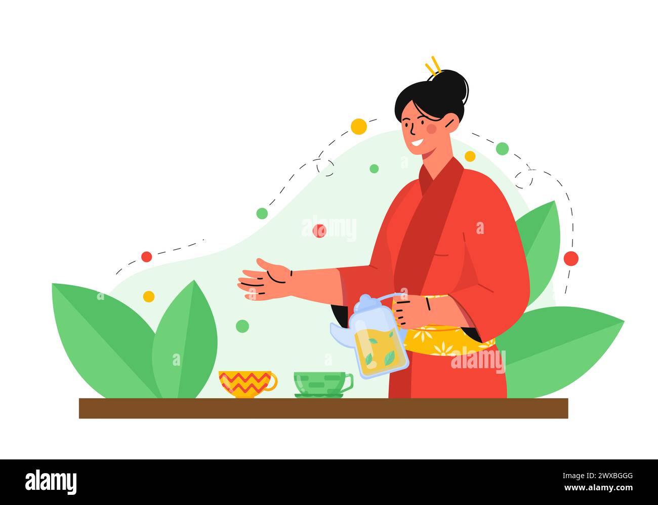 Woman sofa drinking tea Stock Vector Images - Alamy