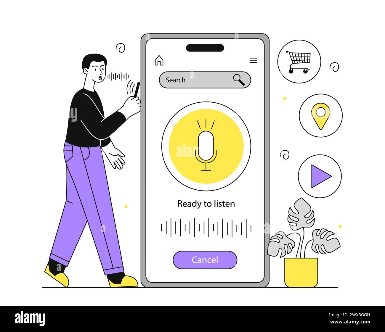 Voice recognition button Cut Out Stock Images & Pictures - Alamy