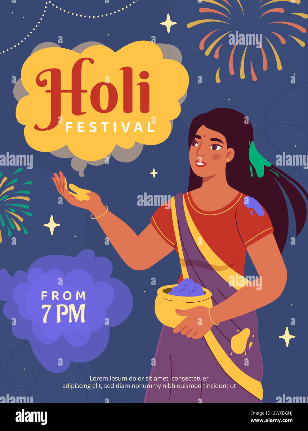 Holi festival vector poster Stock Vector Image & Art - Alamy