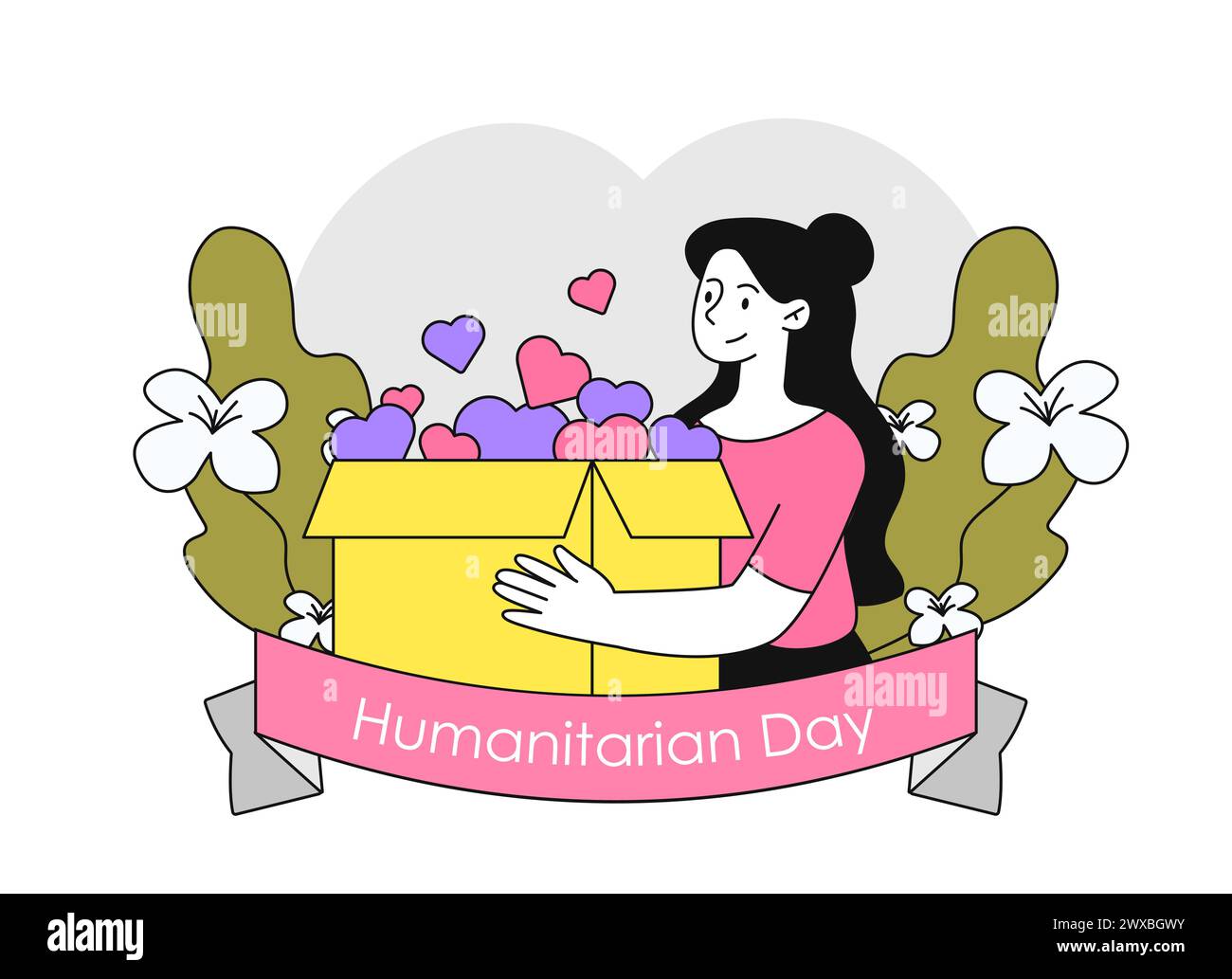 Humanitarian day vector poster linear Stock Vector Image & Art - Alamy