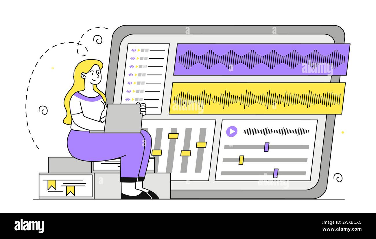 Woman live streaming music Stock Vector Images - Alamy