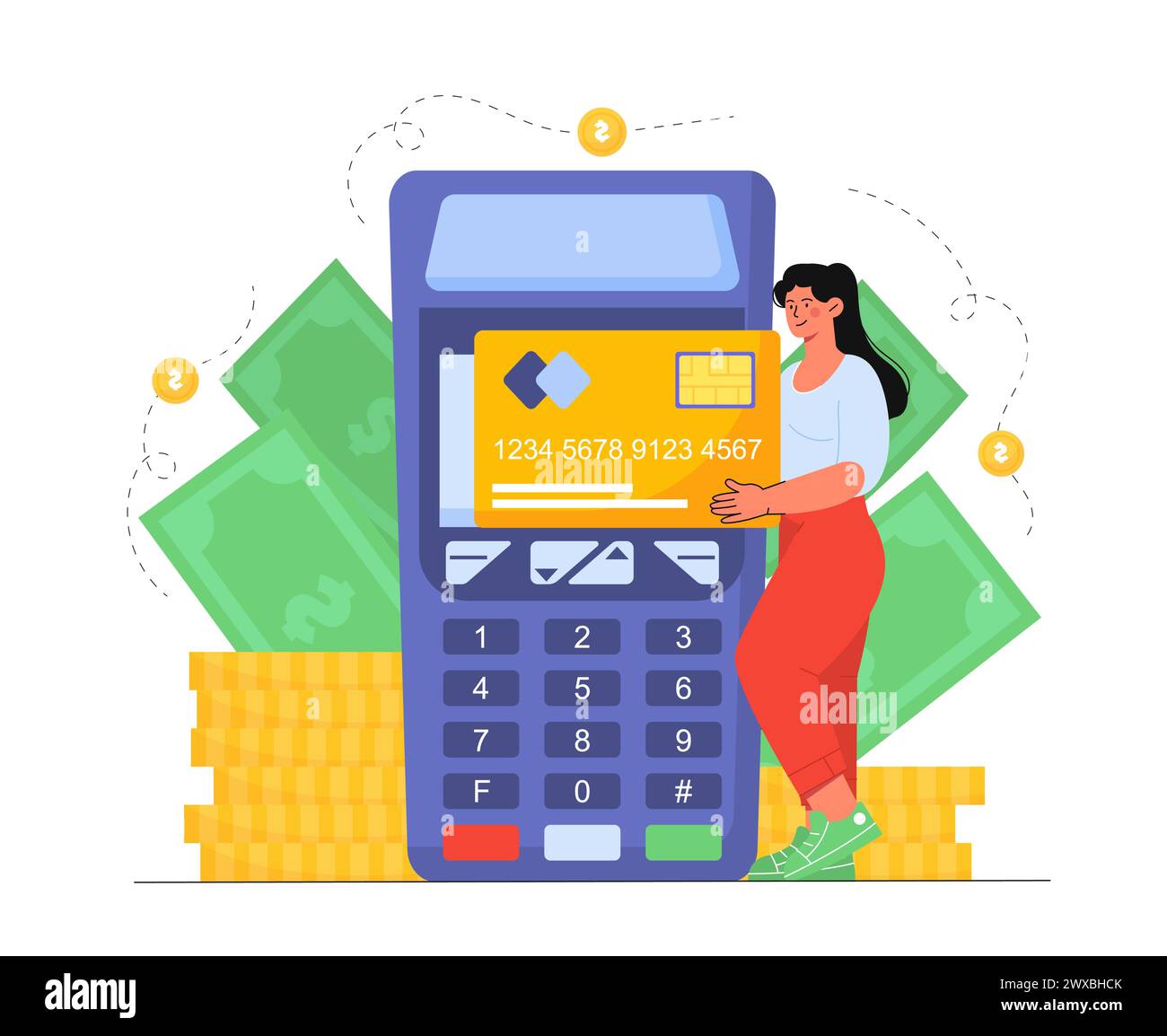 Looking into credit card Stock Vector Images - Alamy