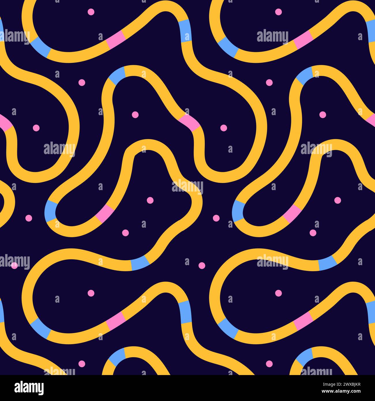 seamless pattern with continious endless line. Creative minimalist ...