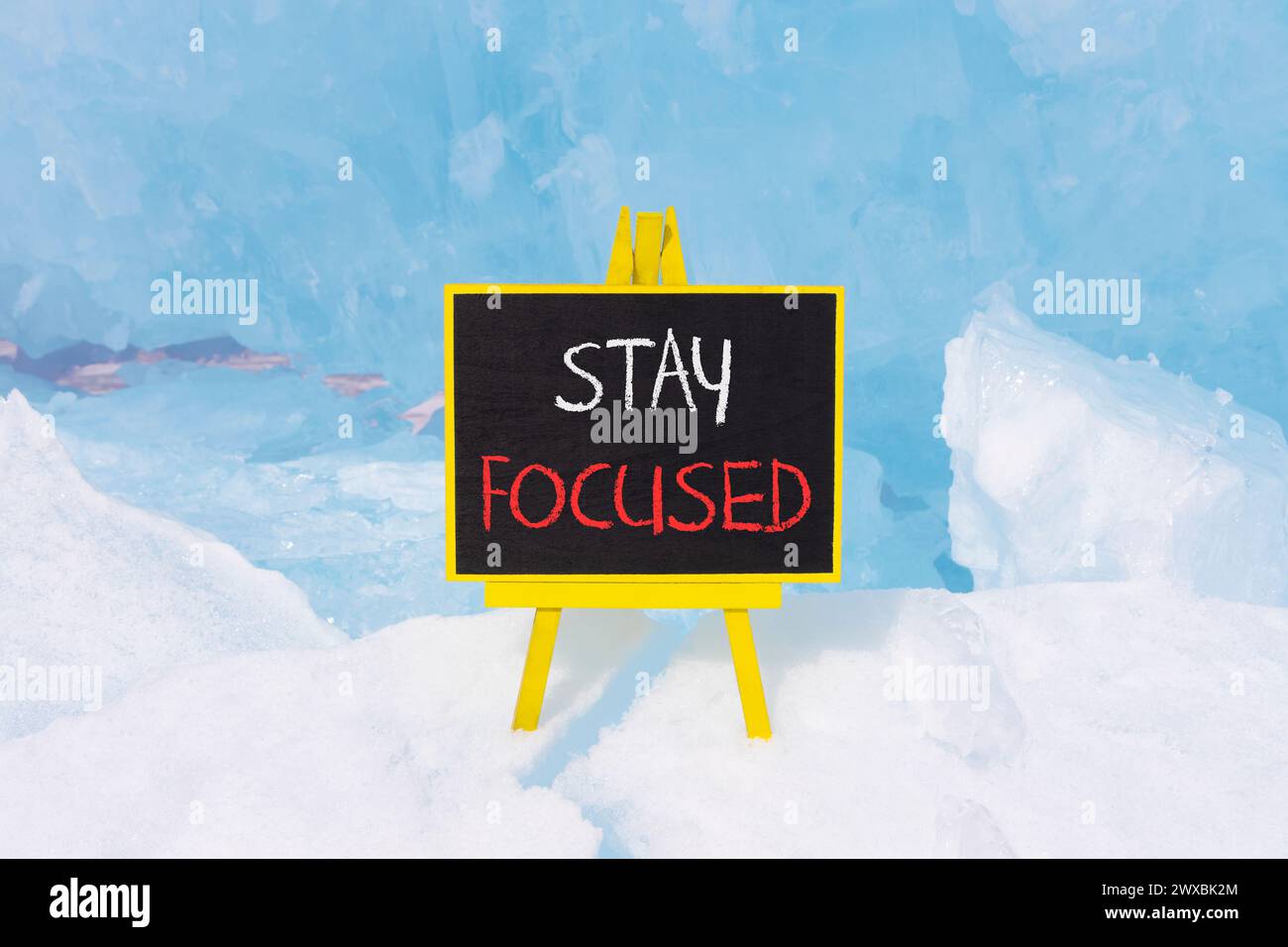 Stay focused symbol. Concept words Stay focused on beautiful yellow ...