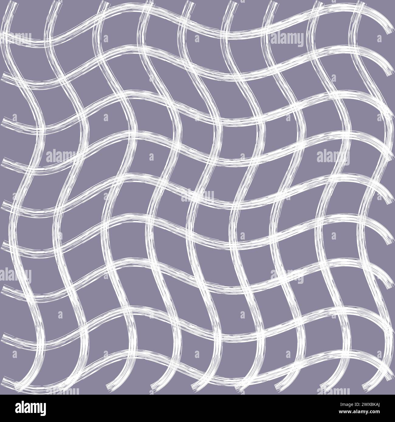 Vector hand drawn cute wavy checkered pattern. Doodle Plaid brush ...