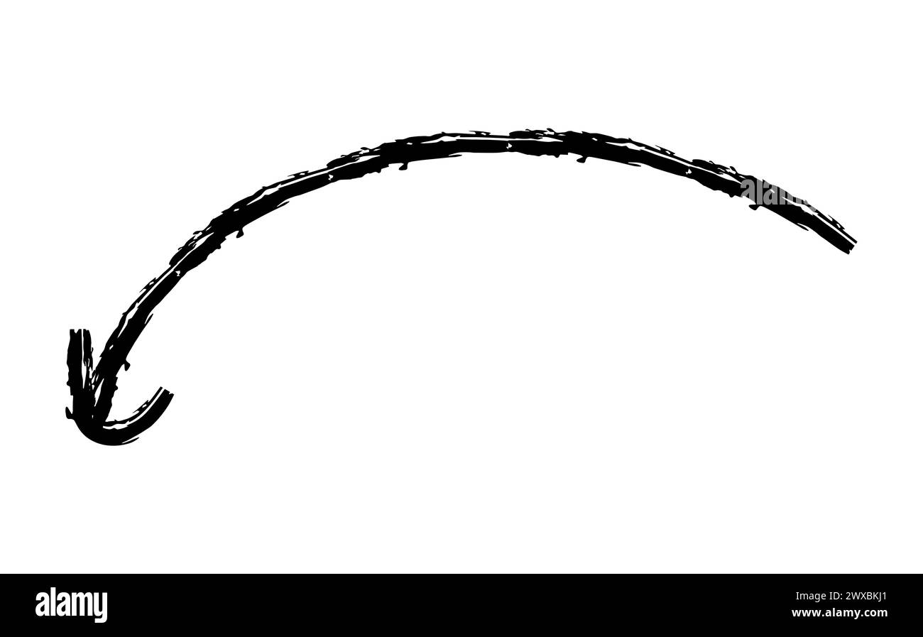 Hand drawn crayon chalk charcoal line arrow. textured arrow isolated on ...