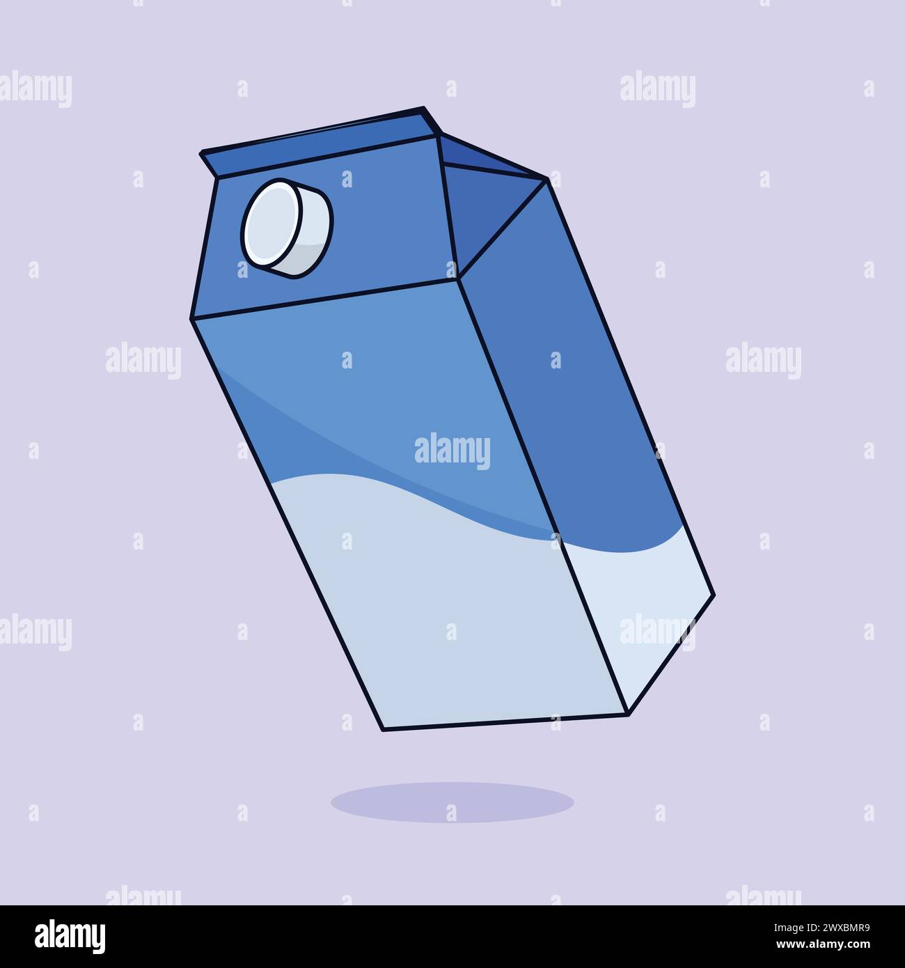 Fresh Milk Box Vector Illustration Icon Fresh Carton of Milk Box icon ...