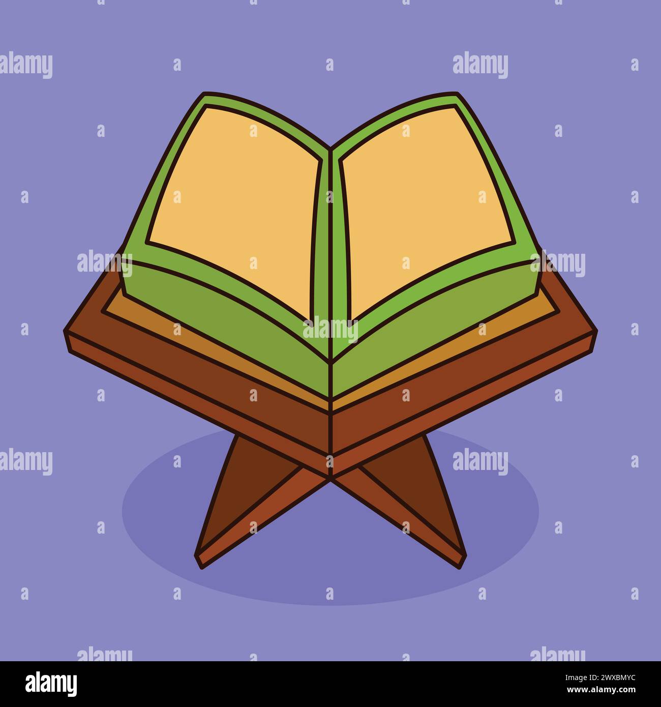 The Holy Quran Kareem Vector Illustration Icon Holy Koran Recite Vector ...