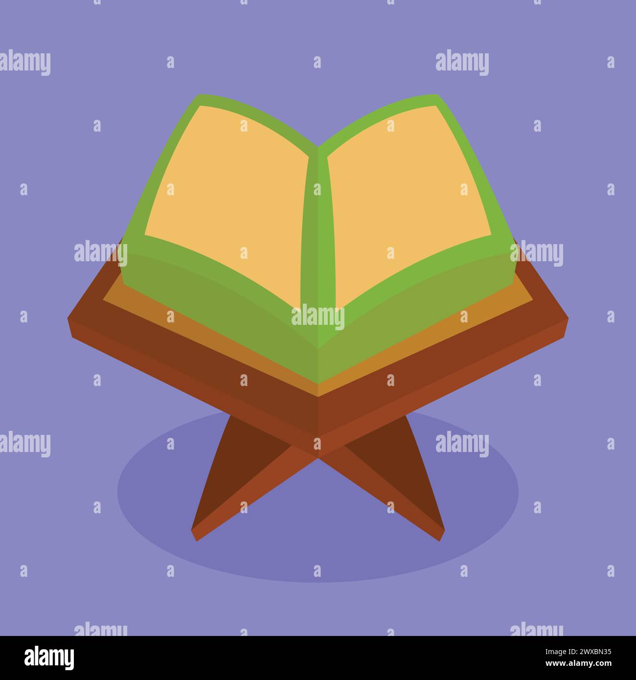 The Holy Quran Kareem Vector Illustration Icon Holy Koran Recite Vector ...