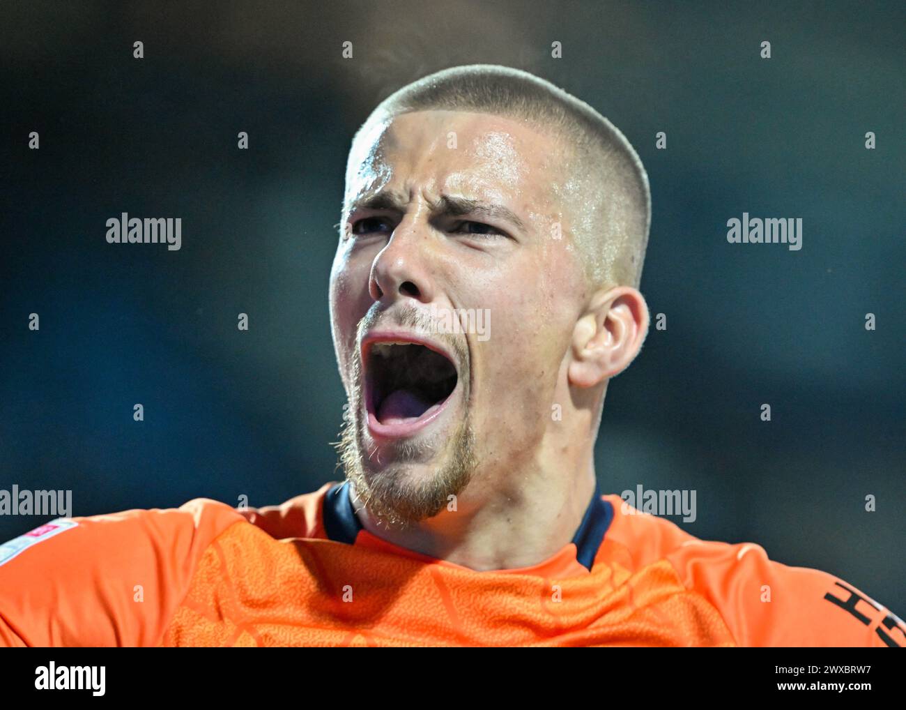 Harry Clarke of Ipswich Town celebrates the full time result, during ...