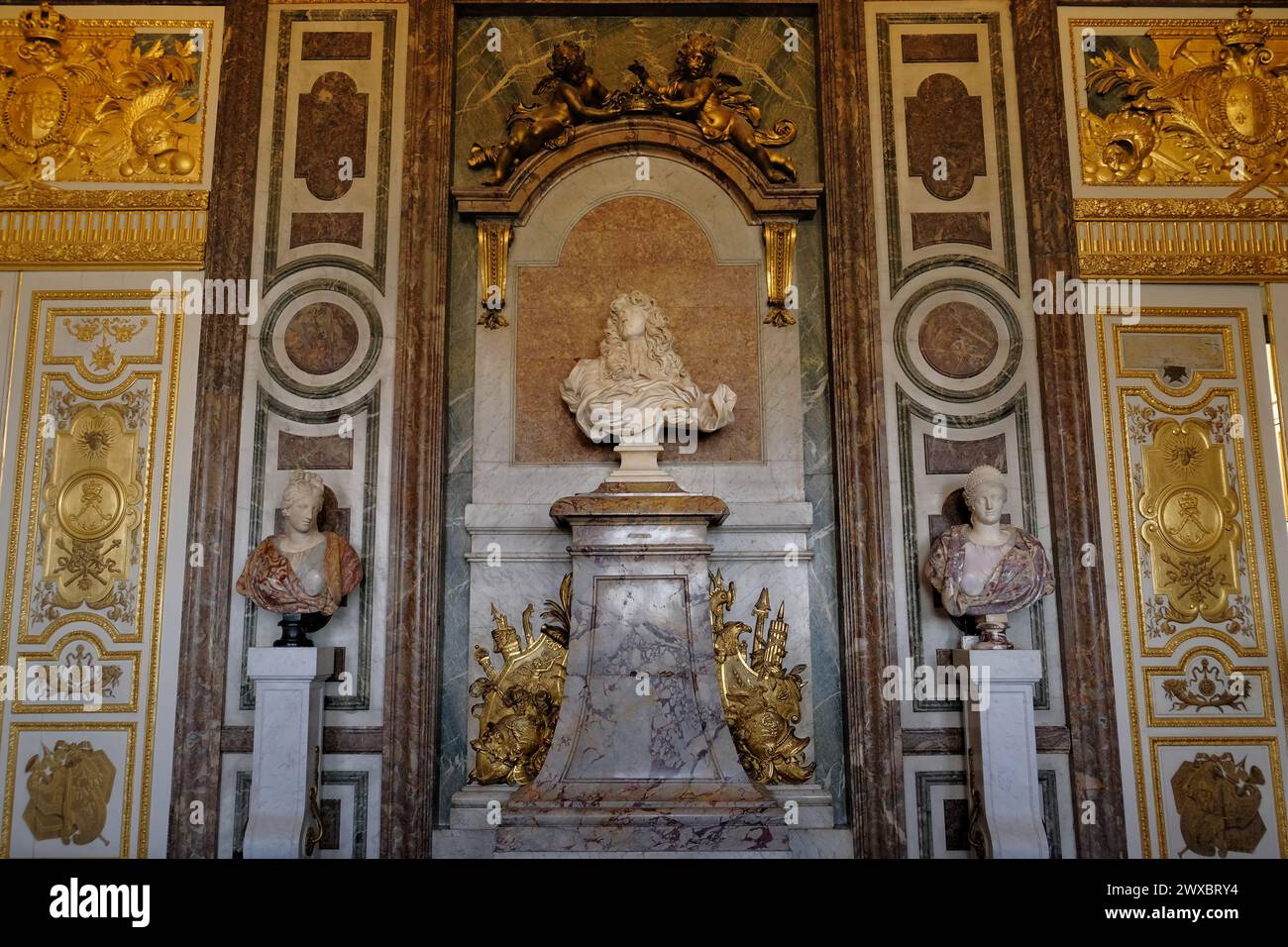 Room in the impressive Palace of Versailles, castle and French historic ...