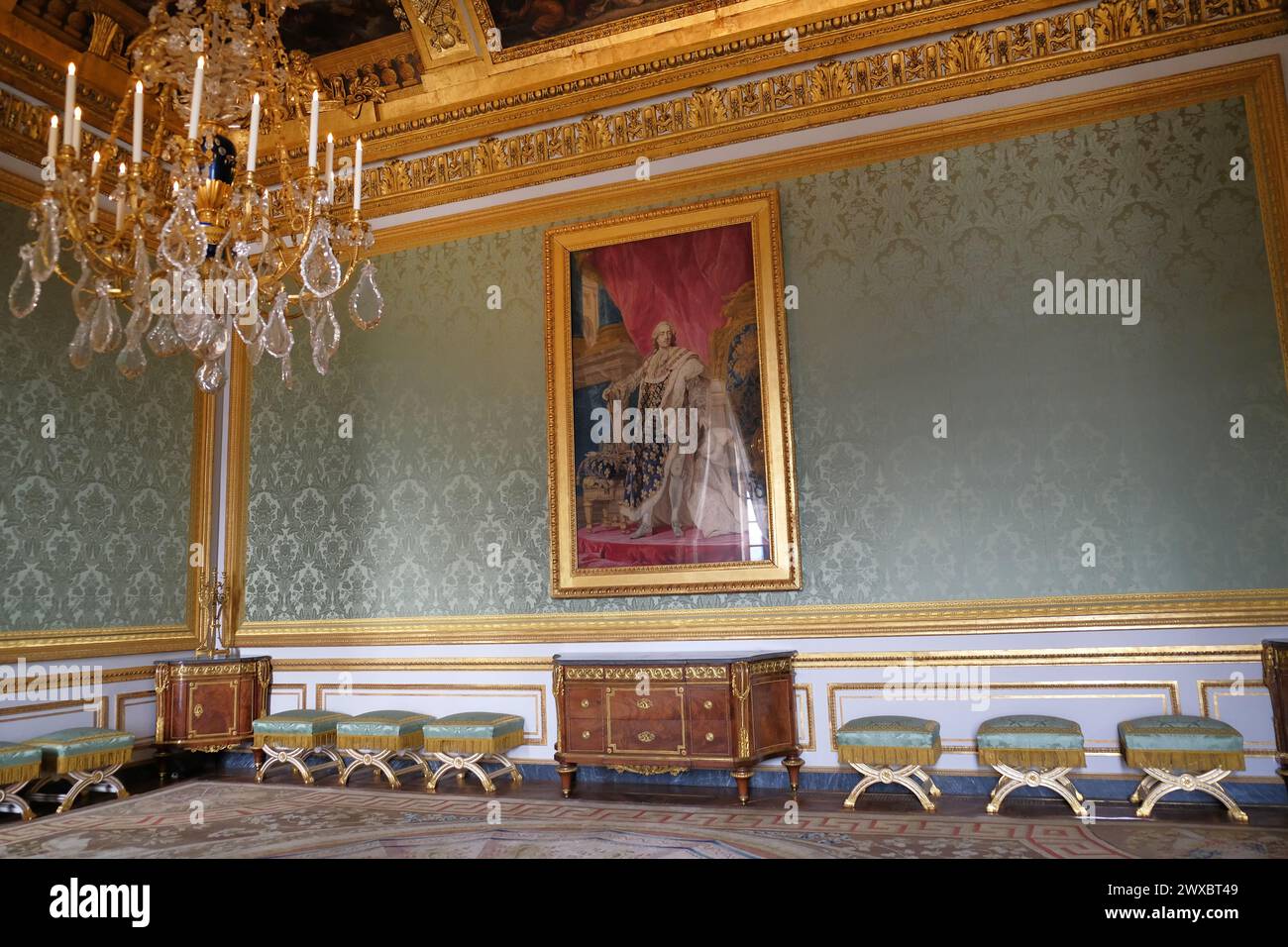 Room in the impressive Palace of Versailles, castle and French historic ...