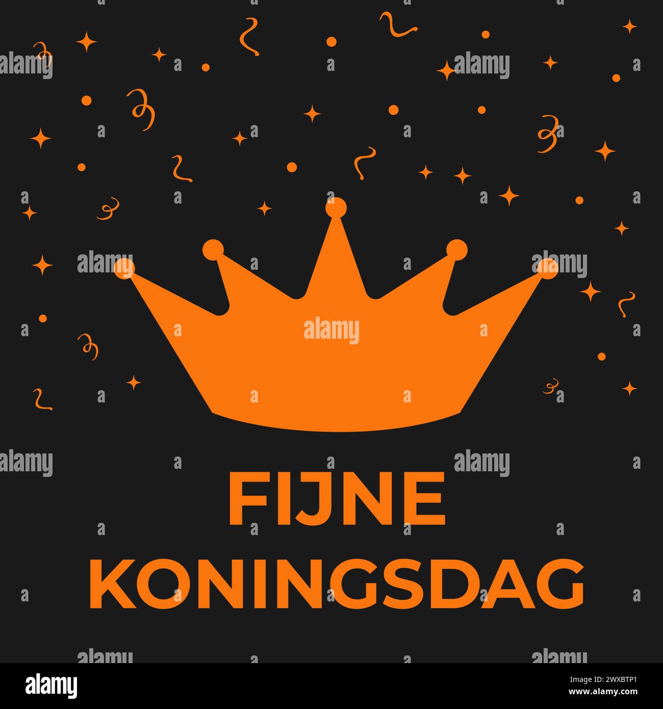 Koningsdag typography poster. King Day in Dutch. National holiday in ...