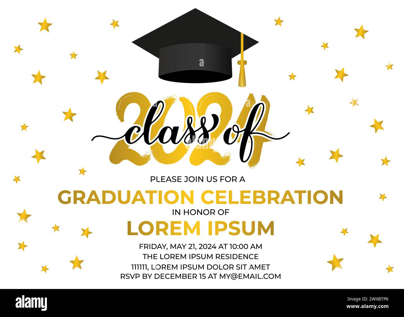 Graduation party invitation card template. Graduation celebration ...