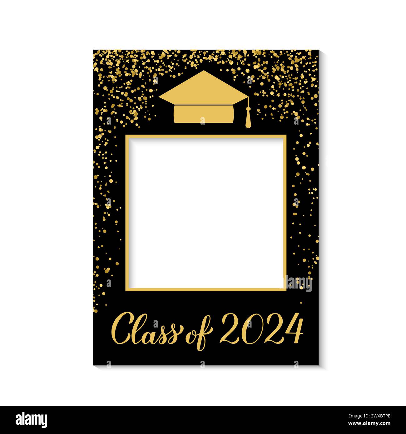 Class of 2024 photo booth frame graduation cap isolated on white ...