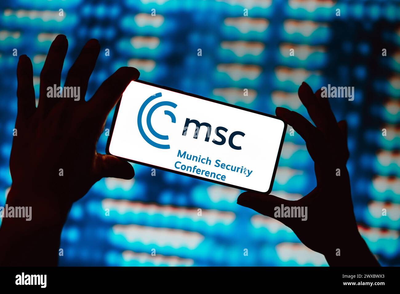 In this photo illustration, the Munich Security Conference (MSC) logo ...