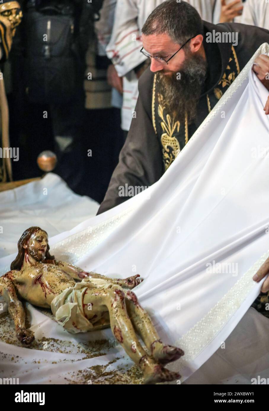 Jerusalem, Israel. 29th Mars 2024. The Catholic service denoting the ...